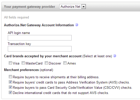 Ebay Integration - Help! Authorize.net not an opti... - Cybersource Developer Community