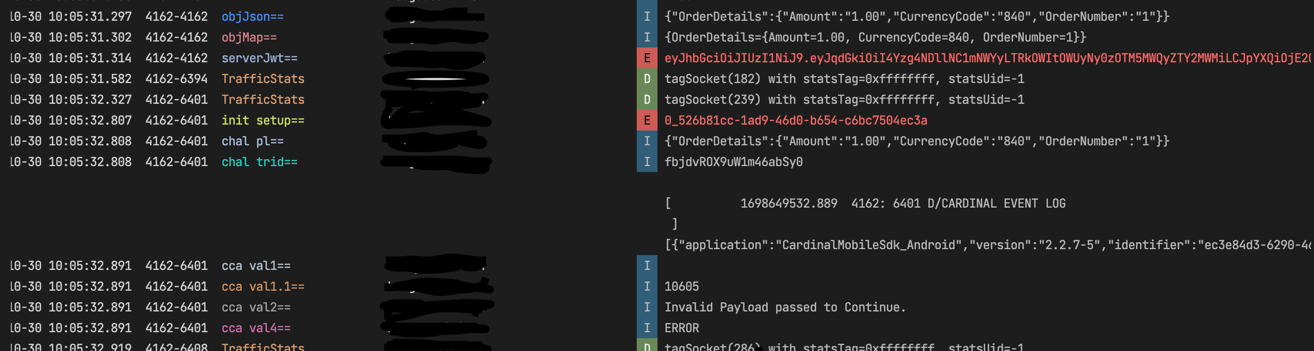 Android Sdk Ccacontinue Invalid Payload Passed T Cybersource Developer Community
