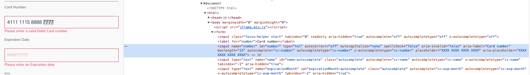 ARIA - Cybersource field does set aria-invalid to ... - Cybersource ...