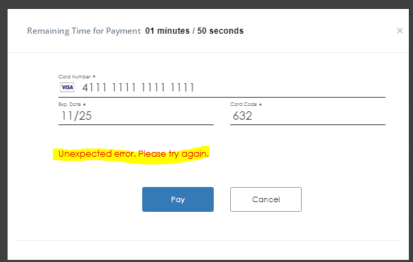 Request for Assistance: Unexpected Error with orde... - Cybersource ...