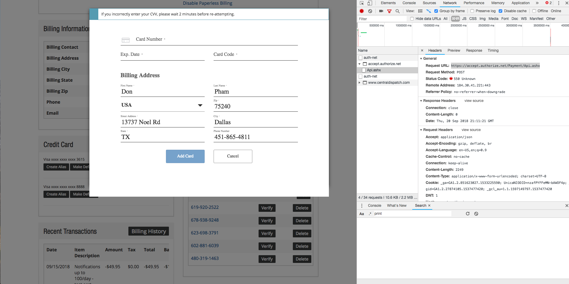 Solved: 550 error in production accept.js - Cybersource Developer Community